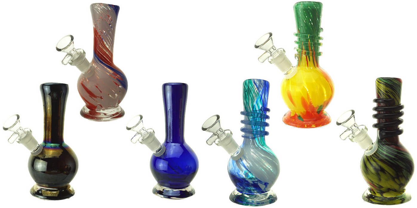 6" Glass-On-Glass Soft-Glass Water Pipe